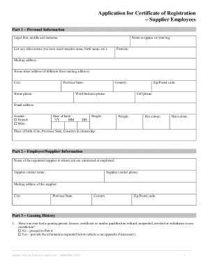 Fillable Online GAMING SERVICE EMPLOYEE REGISTRATION FORM Fax Email ...