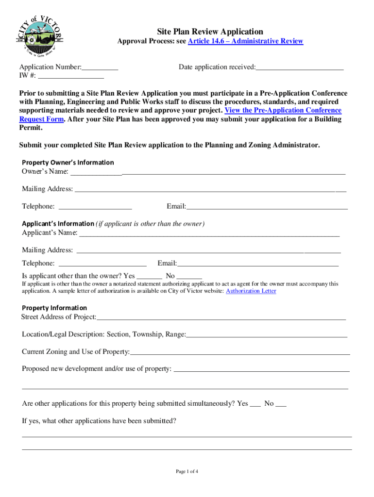 Fillable Online Site Plan Review Application Administrative Review Permit. Fax Email Print ...