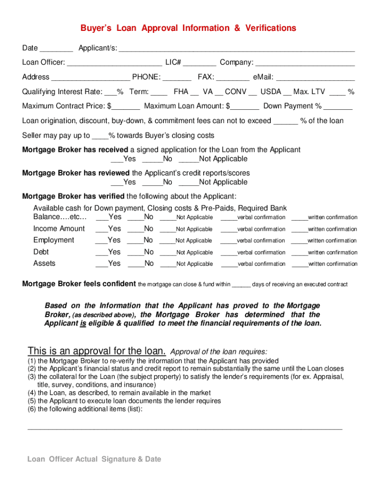 Fillable Online What Is Verification of Employment for a Mortgage?The ...