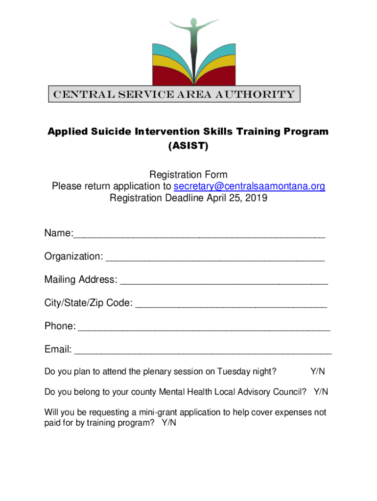 Fillable Online Applied Suicide Intervention Skills Training (ASIST ...