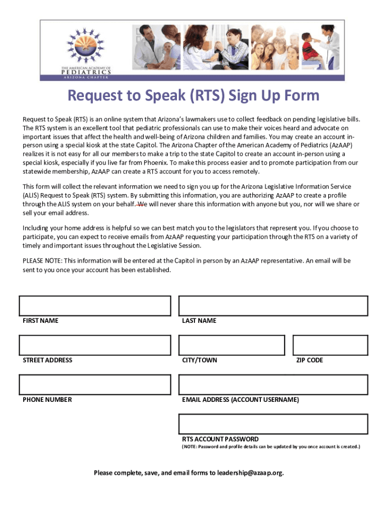 Fillable Online How to use Arizonas Request to Speak (RTS) System ...