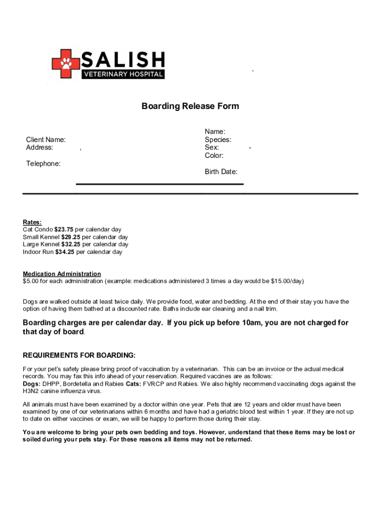 Fillable Online Boarding Release Form-Updated Fax Email Print - pdfFiller Fillable Online Boarding Release Form-Updated Fax Email Print - pdfFiller