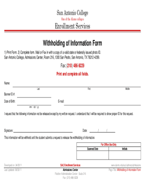 Fillable Online Withholding of Information Form Fax Email Print - pdfFiller
