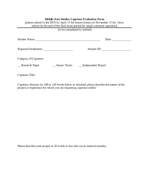 Fillable Online MES Capstone Forms Fax Email Print - pdfFiller