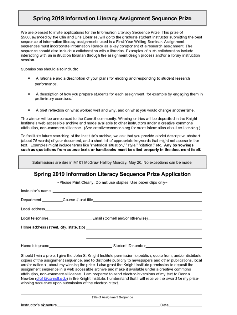 Fillable Online Information Literacy Assignment Ideas - Information ...