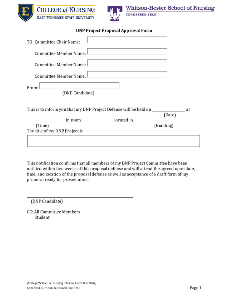 Fillable Online DNP Project Proposal Approval Form Fax Email Print ...