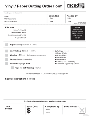 Fillable Online Cutting-Order-Form Fax Email Print - pdfFiller