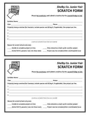Fillable Online Shelby Co. Junior Fair SCRATCH FORM Fax Email Print ...
