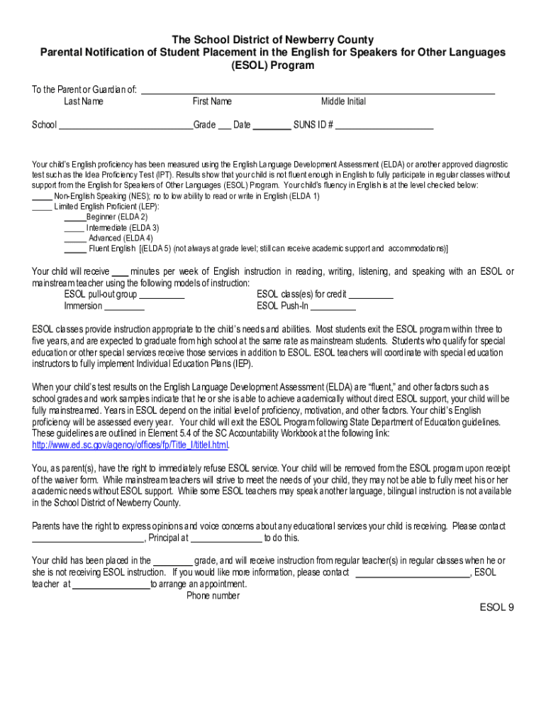 Fillable Online images pcmac MULTICULTURAL, ESOL and PROGRAM SERVICES AND EXCEPTIONAL ... Fax ...