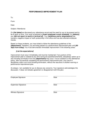 Fillable Online Employee Performance Improvement Plan: 8 tips to make ...