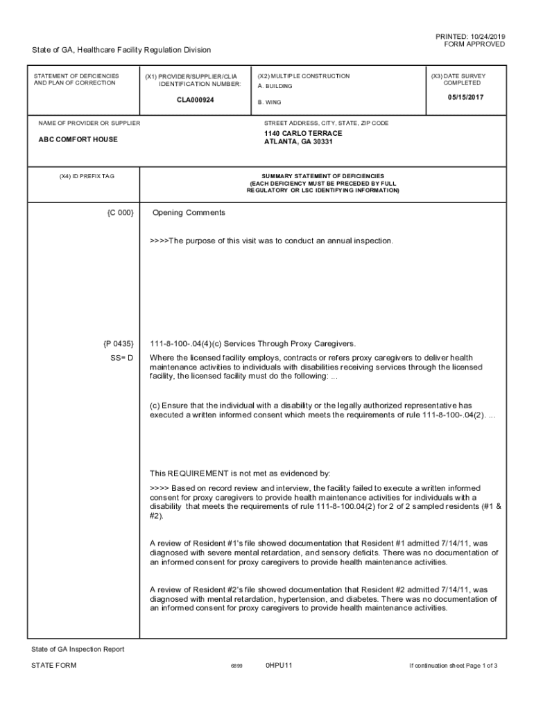 Fillable Online weblink dch georgia ABC COMFORT HOUSE Fax Email Print ...