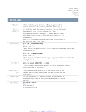 Fillable Online Basic Resume Template Timeless Design - PDF Formate ... Fax Email Print - pdfFiller