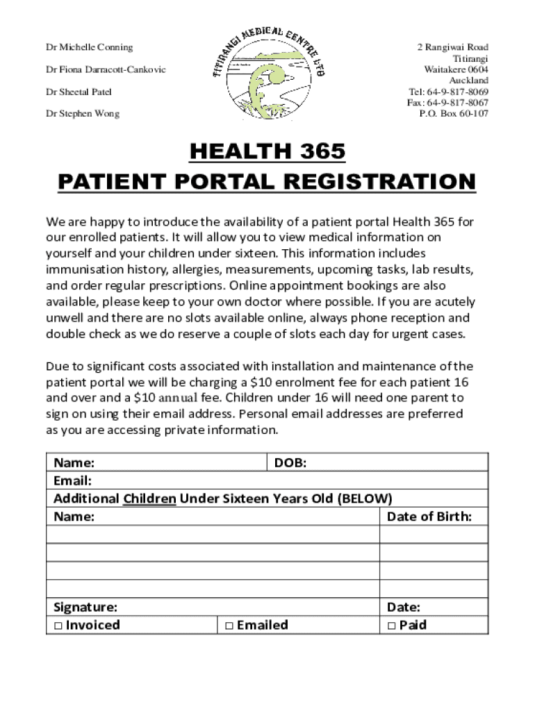 Fillable Online Patient Portal Form.docx Fax Email Print - pdfFiller