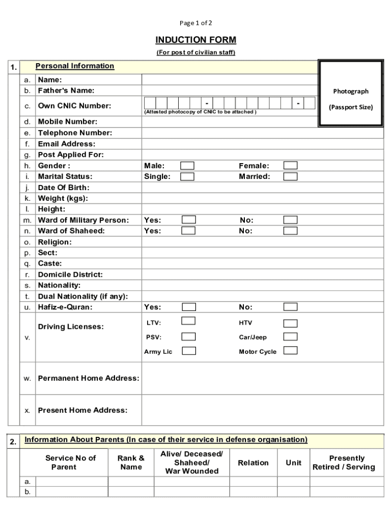 Fillable Online CANDIDATE PROFILE Civil Fax Email Print - pdfFiller