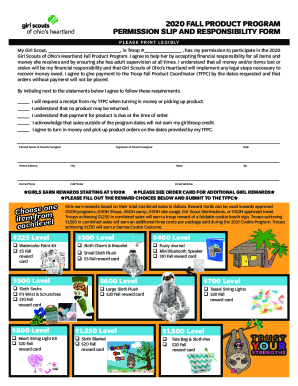 Fillable Online girl scout Complete this form at the Annual Permission ...