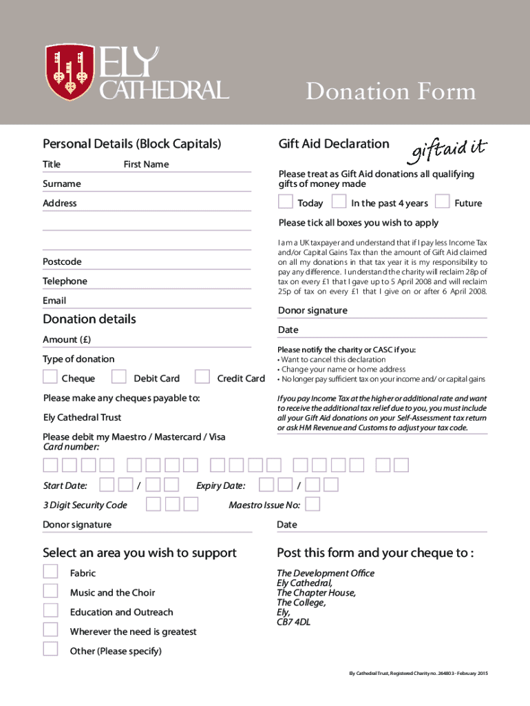 Fillable Online 36+ Free Donation Form Templates in Word Excel PDF10 ...