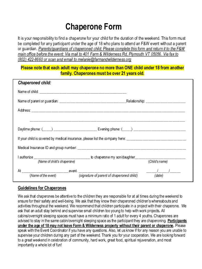 Fillable Online ChaperoneDefinition of Chaperone by Merriam ...