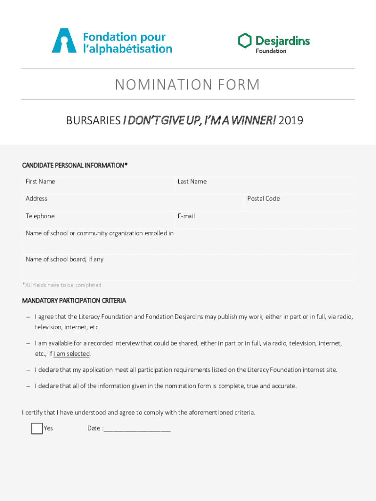 Fillable Online Awards Nomination Form TemplateJotForm27+ SAMPLE ...