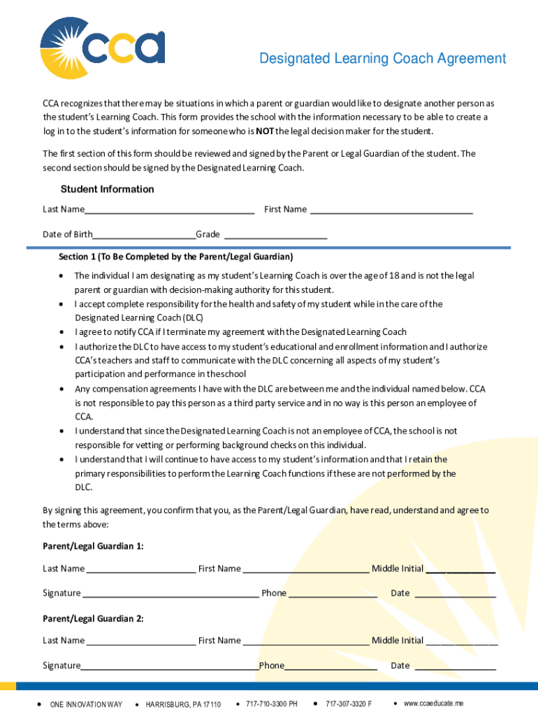 Fillable Online Acknowledgement of Learning Coach Role and ...