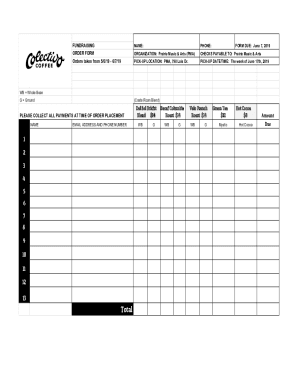 Fillable Online Colectivo Coffee Order Form/paper copy Fax Email Print ...