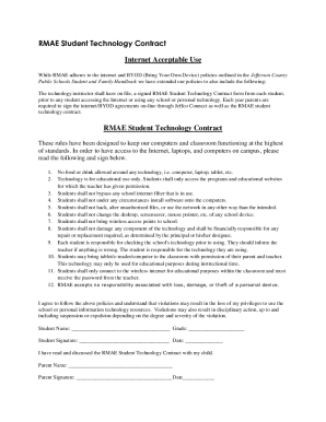Fillable Online STUDENT TECHNOLOGY DEVICE USE AGREEMENT - IDEA Public ...