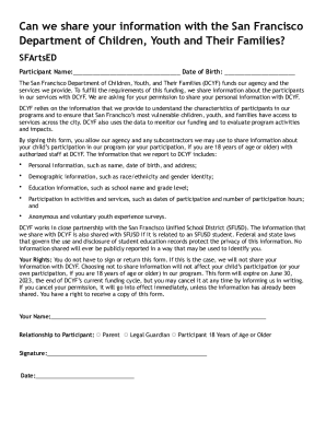 Fillable Online DCYF Consent Form EN SP copy Fax Email Print - pdfFiller