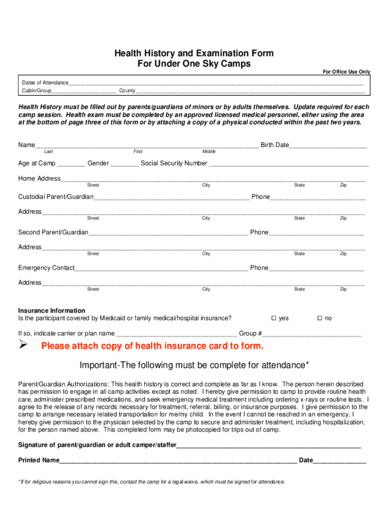 Fillable Online Summer Camp Medical Form TemplateJotFormSummer Camp ...
