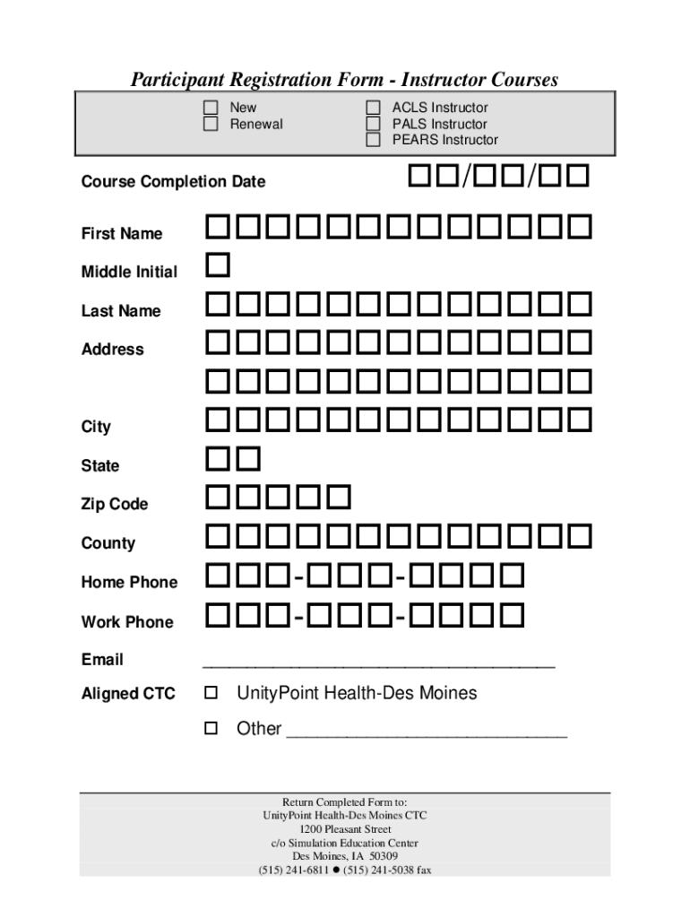 Fillable Online Instructer Forms/Renewal :: Instructor Resources :: IH ...