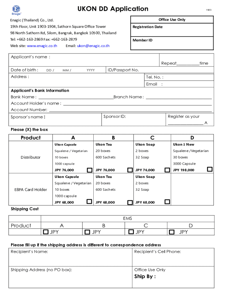 Fillable Online Fillable Online UKON DD Application Vietnam - Enagic ...