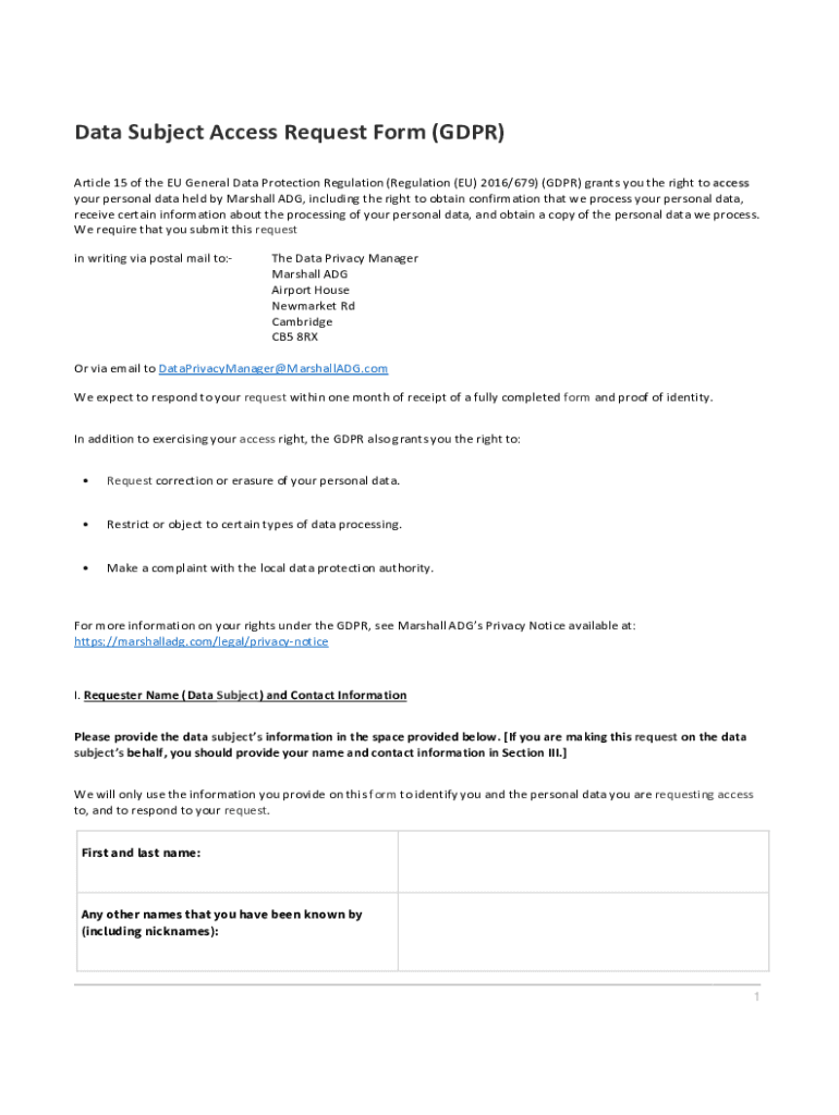 Fillable Online Make a Subject Access Request North Bristol NHS ...
