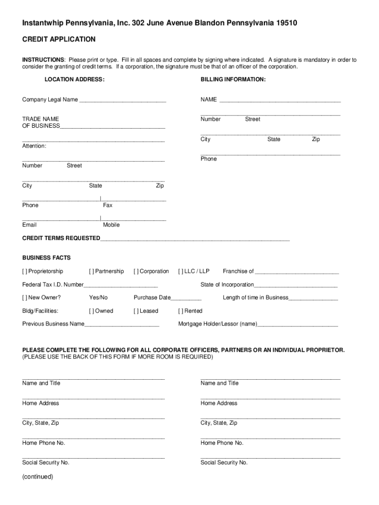 Fillable Online Instantwhip Pennsylvania, Inc. 302 June Avenue Blandon ...