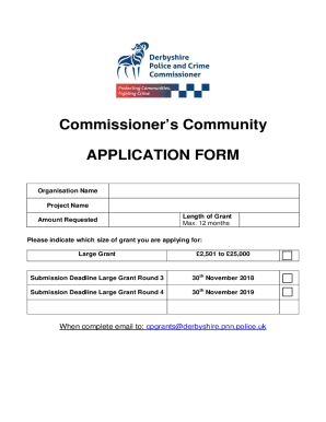 Fillable Online Application form for The Community ... - derbyshire-pcc ...