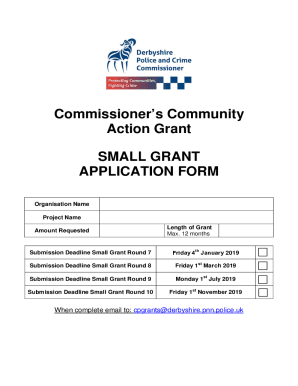 Fillable Online Commissioners Community Action Grant APPLICATION FORM ...