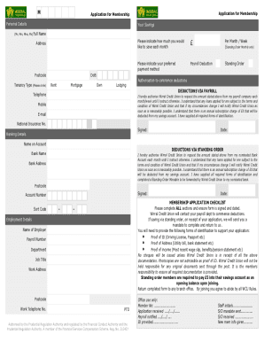 Fillable Online M Application for Membership Personal Details ... - Wirral CU Fax Email Print ...