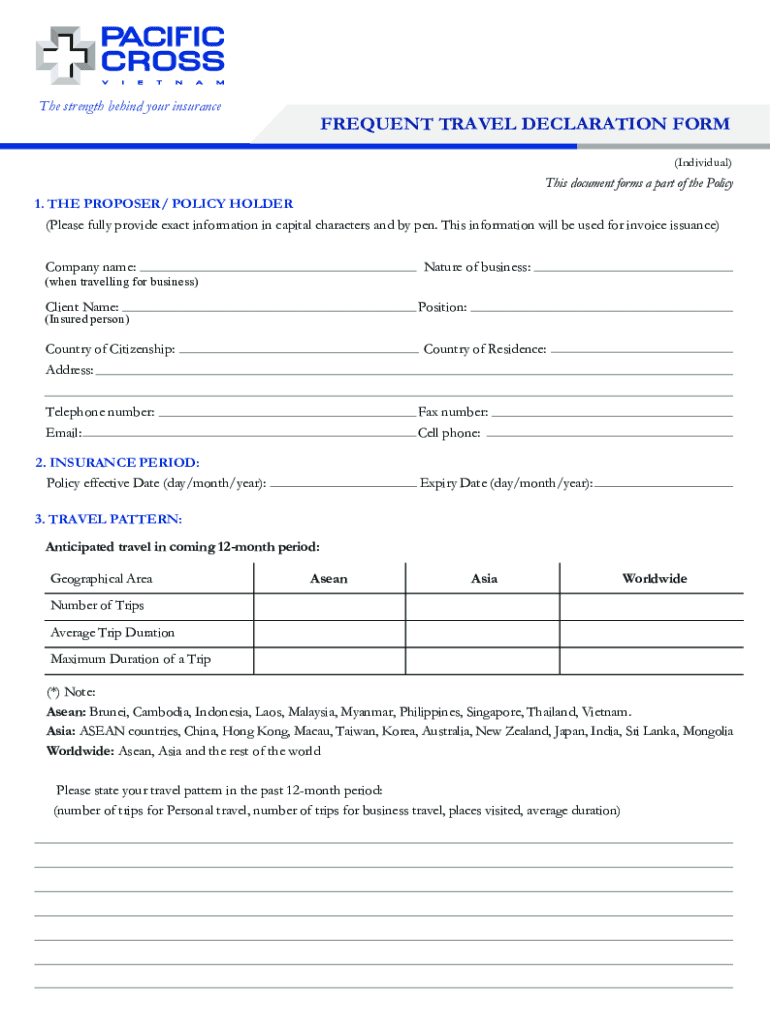 Fillable Online Travel Declaration Form Template123 Form Builder9 ...