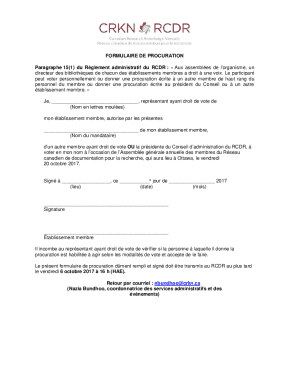 Remplissable En Ligne FORMULAIRE DE PROCURATION - crkn-rcdr.ca Fax ...