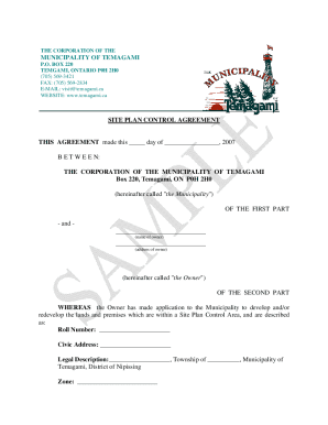 Fillable Online Sample site plan control agreement.doc Fax Email Print ...
