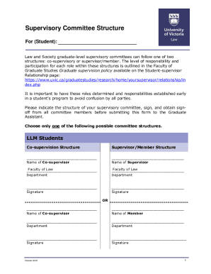 Fillable Online Supervisory Committee Structure - University of ...