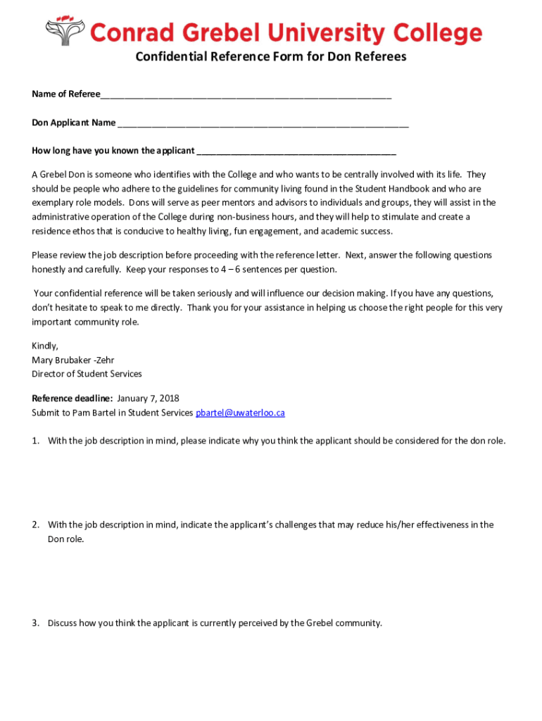 Fillable Online Referee Form - Fill Out and Sign Printable PDF Template ...
