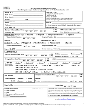 Fillable Online Monitoring and Reporting: Laboratory Form for Coliform ...