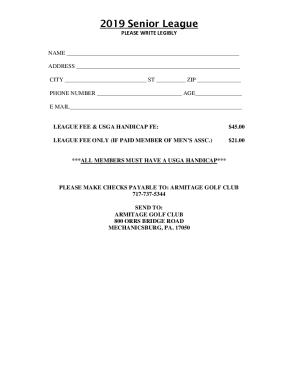 Fillable Online PLEASE WRITE LEGIBLY - Armitage Golf Club Fax Email ...