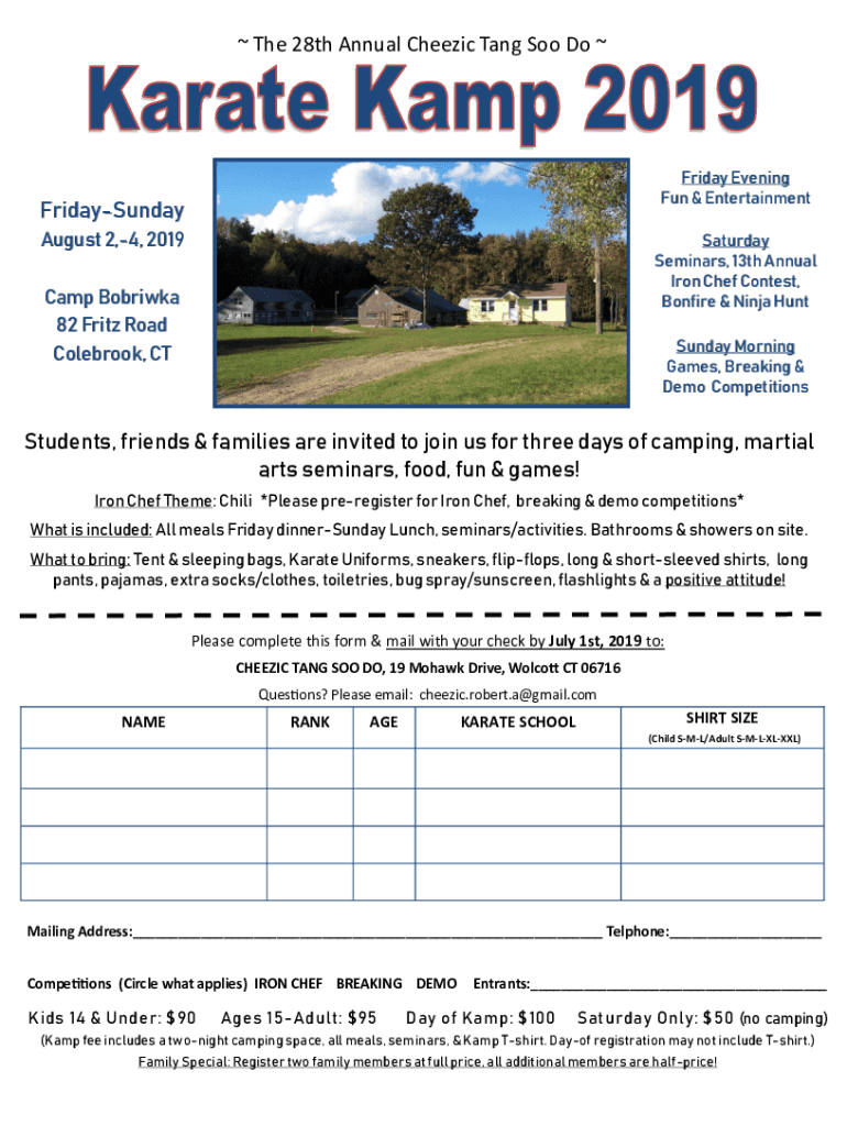 Fillable Online The 28th Annual Cheezic Tang Soo Do Fax Email Print - pdfFiller