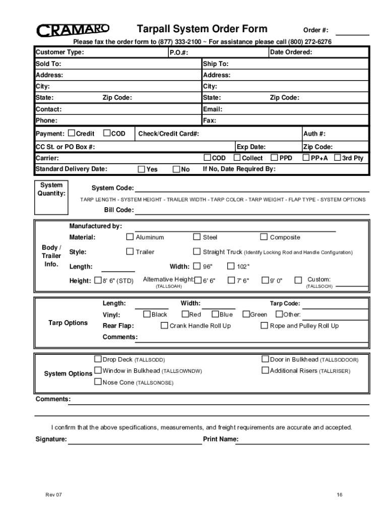 Fillable Online FNG System Order Form Order #: Please fax the order ...
