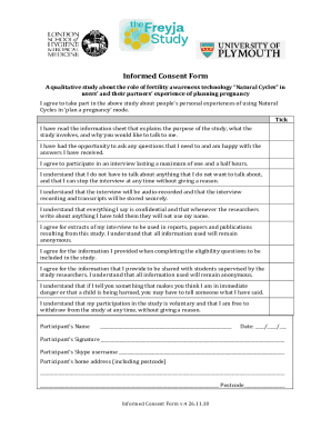 Fillable Online Informed Consent Form - Qualitative Research Fax Email ...