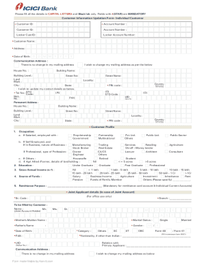 Fillable Online Icici Bank Forms Download - Fill Online, Printable ...