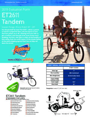 Fillable Online 2019 Evaluation Form ET2611 Tandem - Freedom Concepts ...