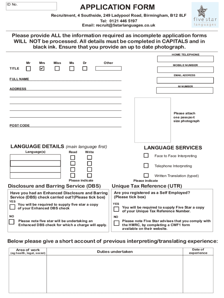 Fillable Online 5-star-appliction-form-sep18.cdr Fax Email Print ...