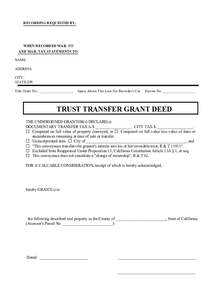 Fillable Online REVOCABLE TRANSFER ON DEATH (TOD) DEED (California ...