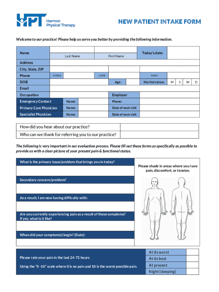 Fillable Online NEW PATIENT INTAKE FORM - Integrative Health Inc Fax ...