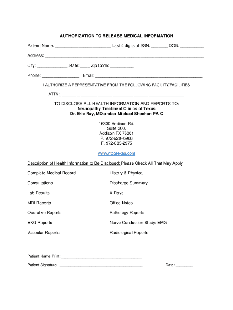 Fillable Online authorization-to-release-medical-information-2018.pdf ... Fax Email Print ...